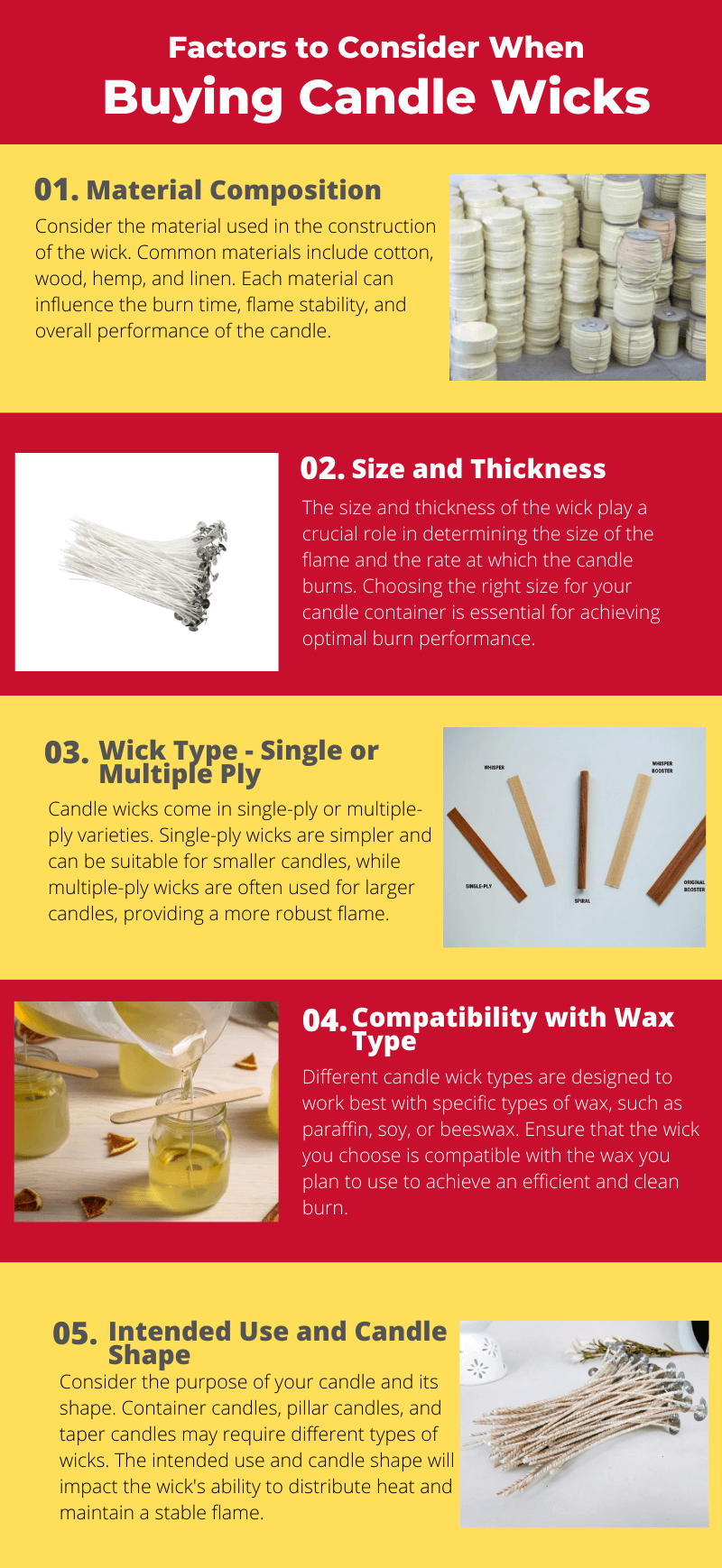 Candlescience Wick Guide 250 Pcs Wooden Candle Wicks Wicks Stickers